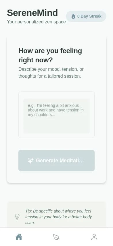 SereneMind AI Meditations