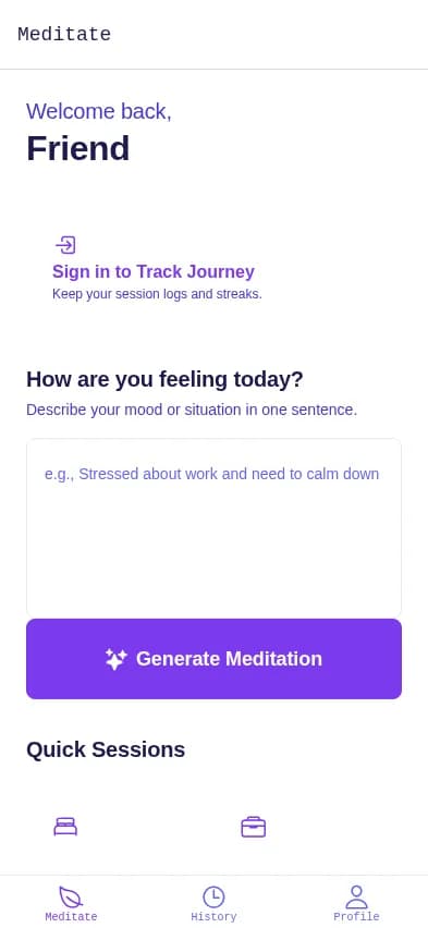 MoodMeditate AI