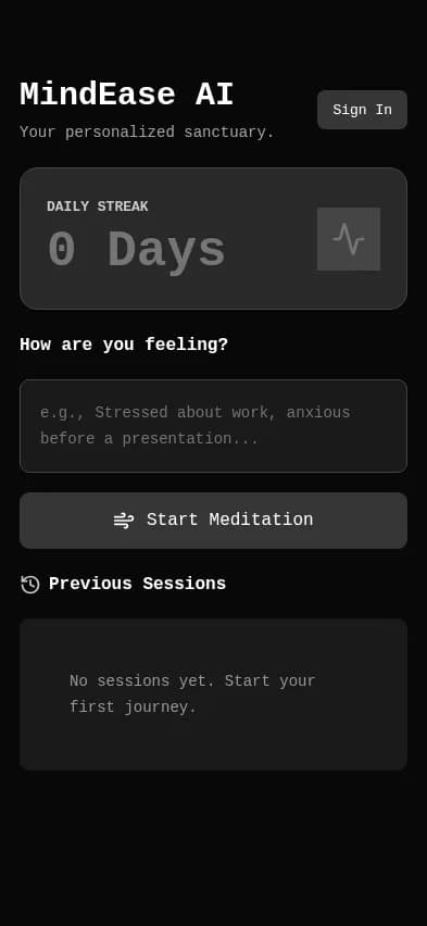 MindEase AI Meditation