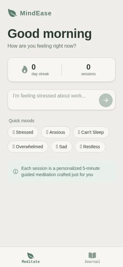 MindEase AI Meditation