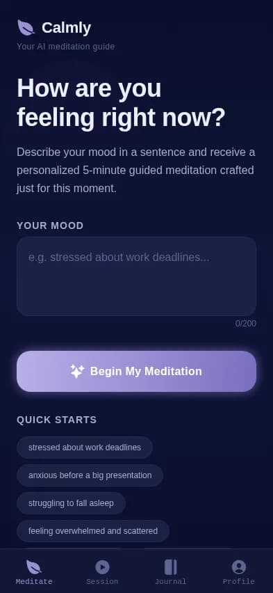 Calmly AI Meditation