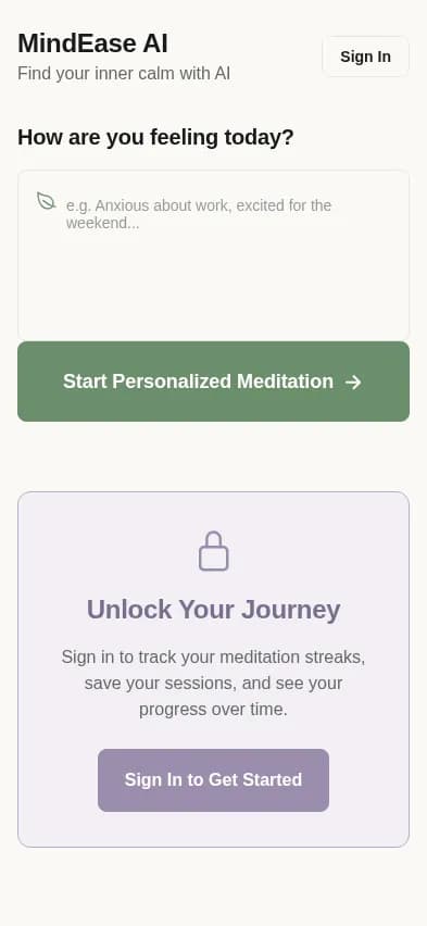 MindEase AI Meditation