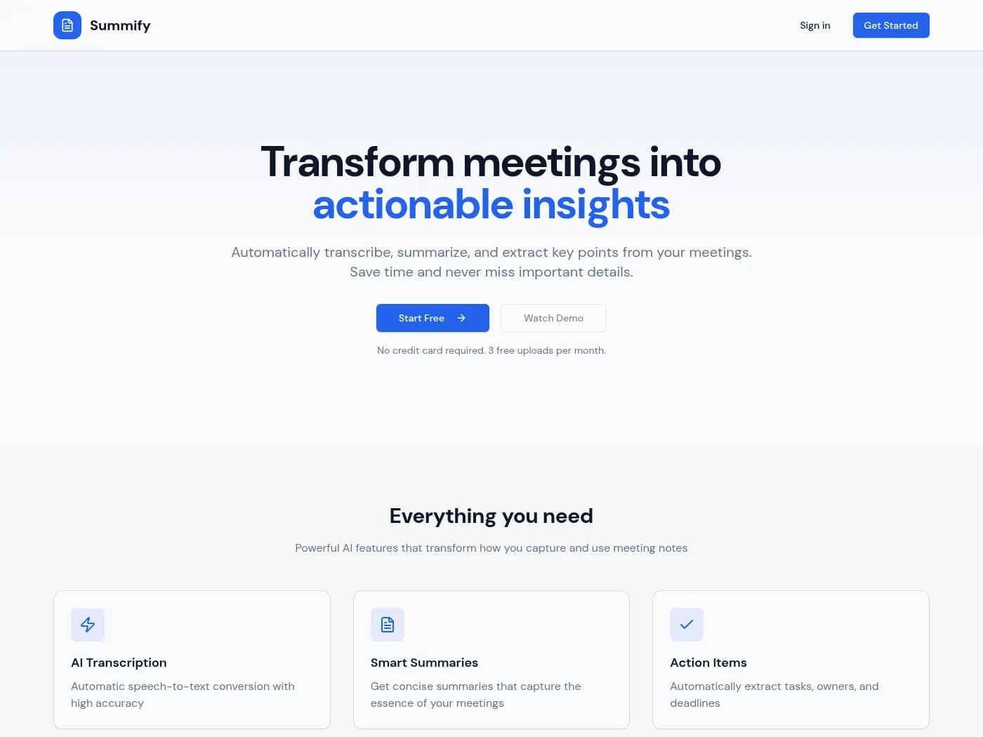 Summify Meetings