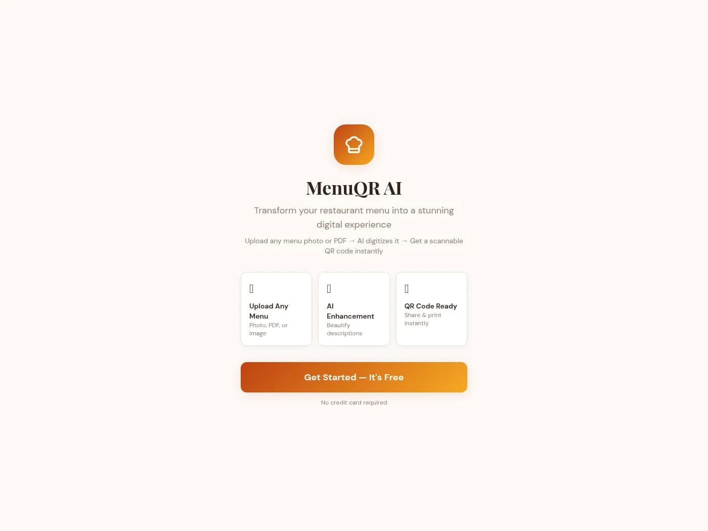 AI Menu QR Agent