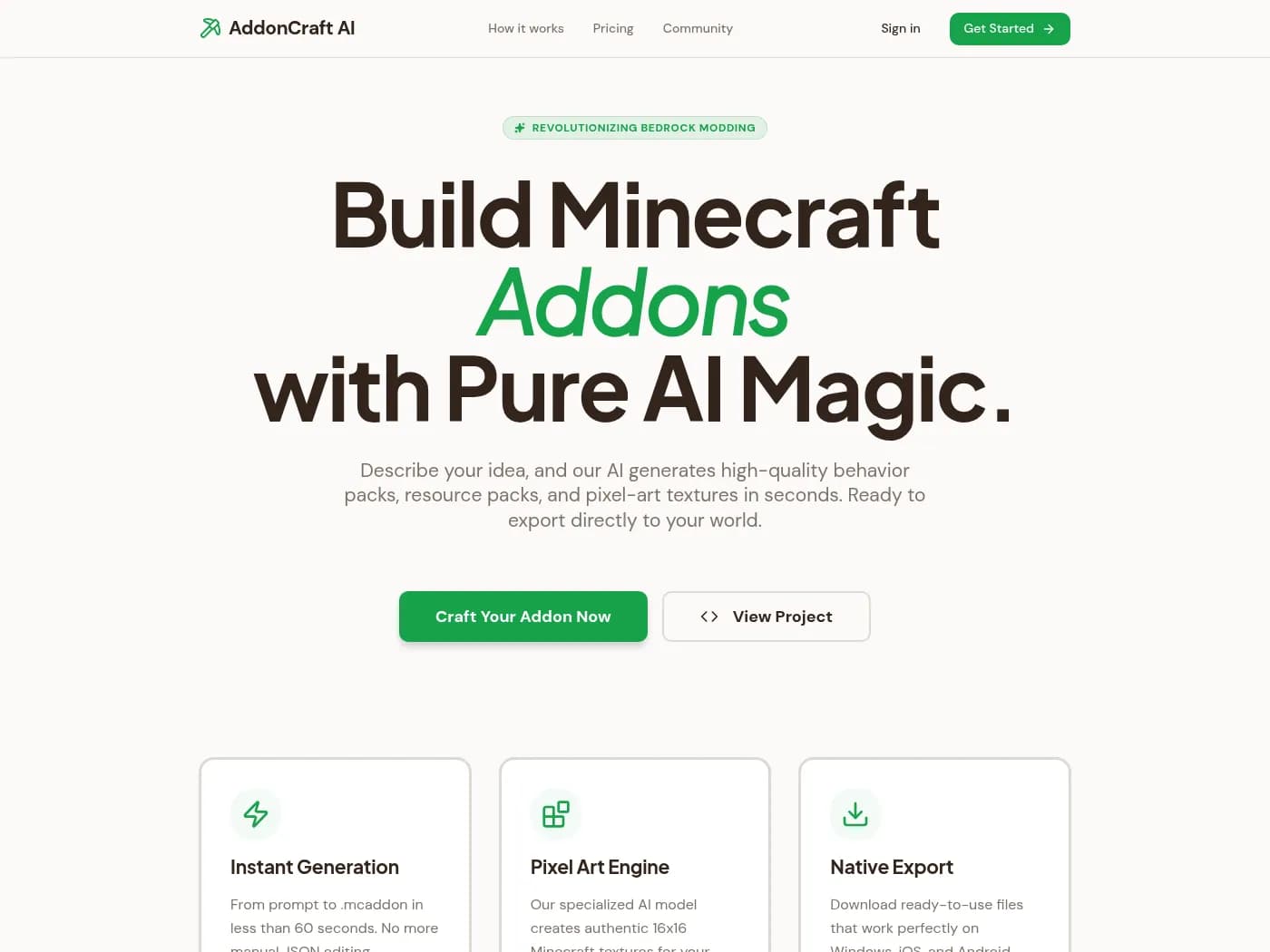 AI Minecraft Addon Maker