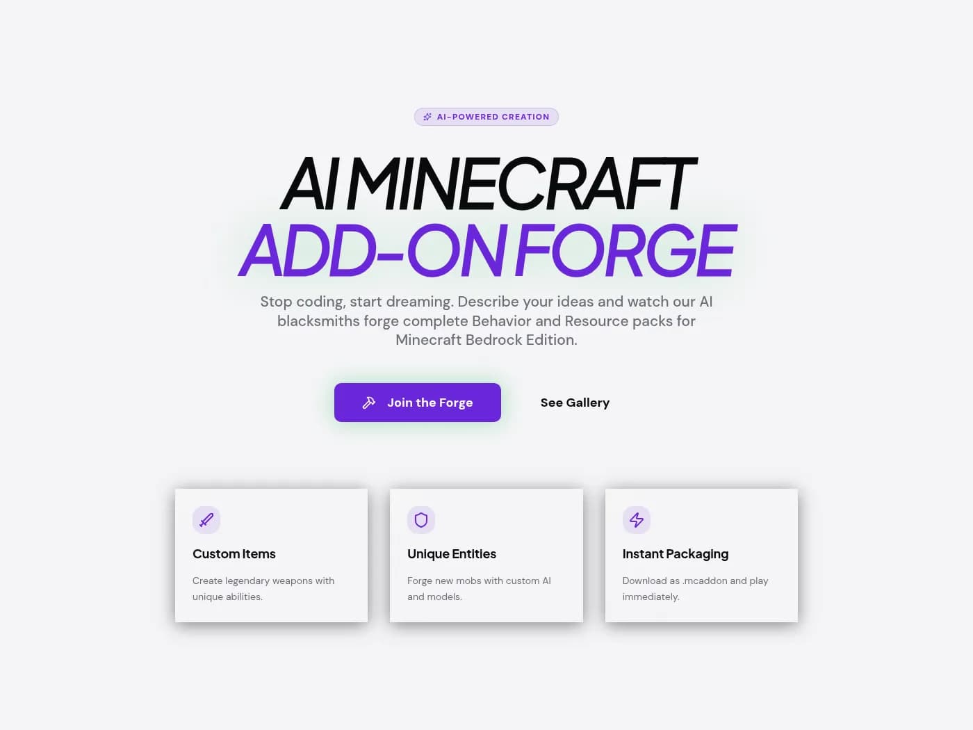 AI Minecraft Add-On Forge