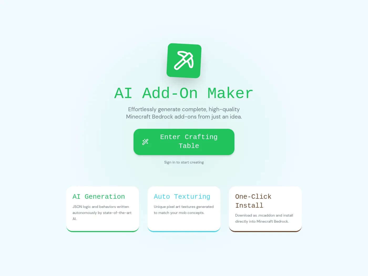 AI Minecraft Add-On Maker