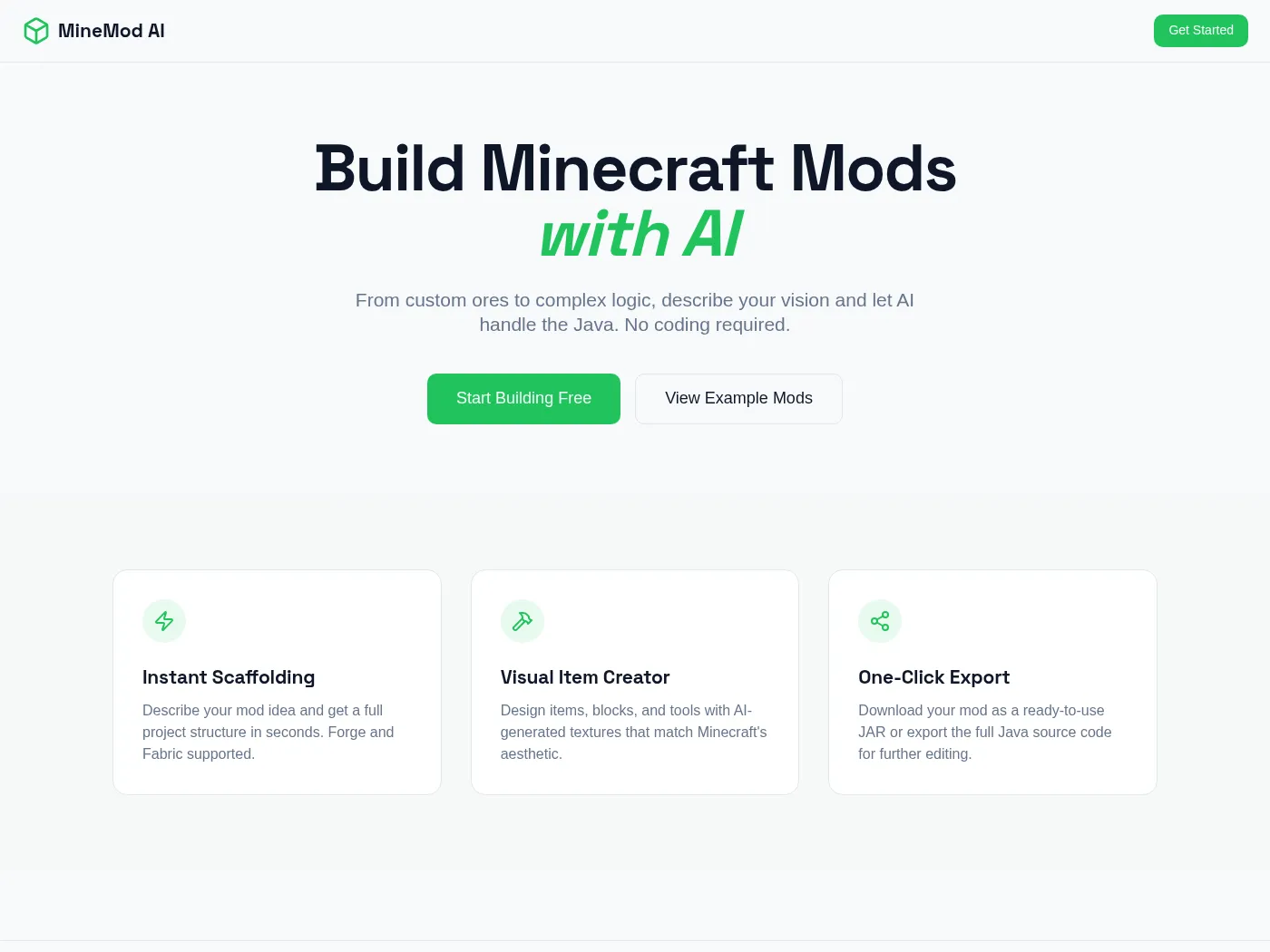 AI Minecraft Mod Builder