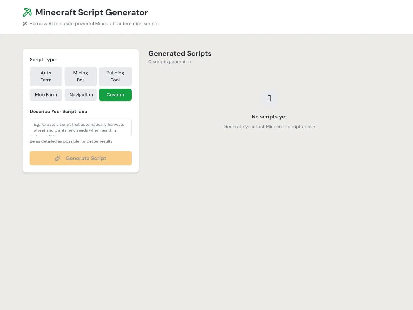 AI Minecraft Script