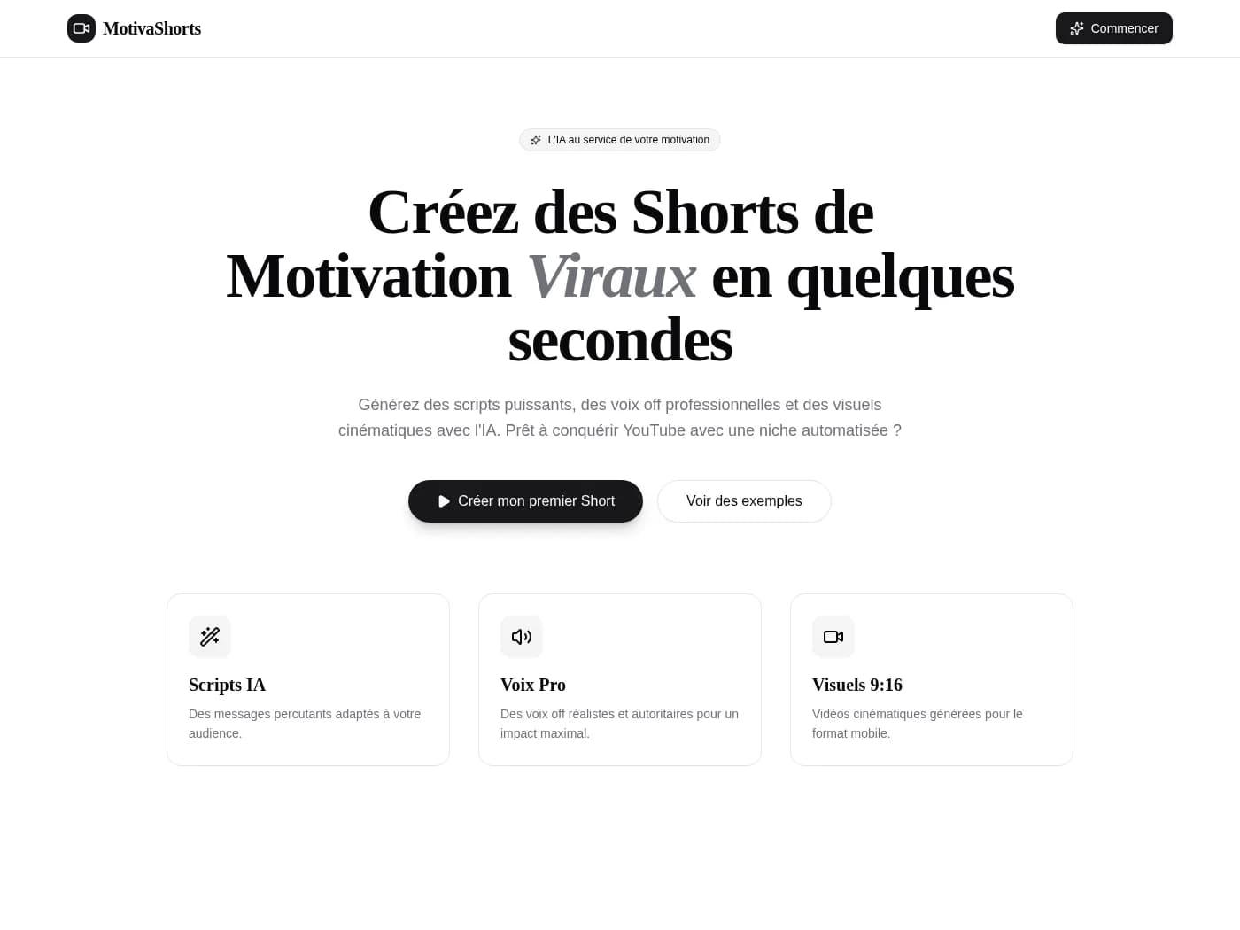 MotivaShorts AI Studio