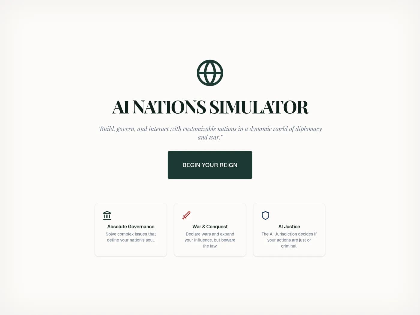 AI Nations Simulator