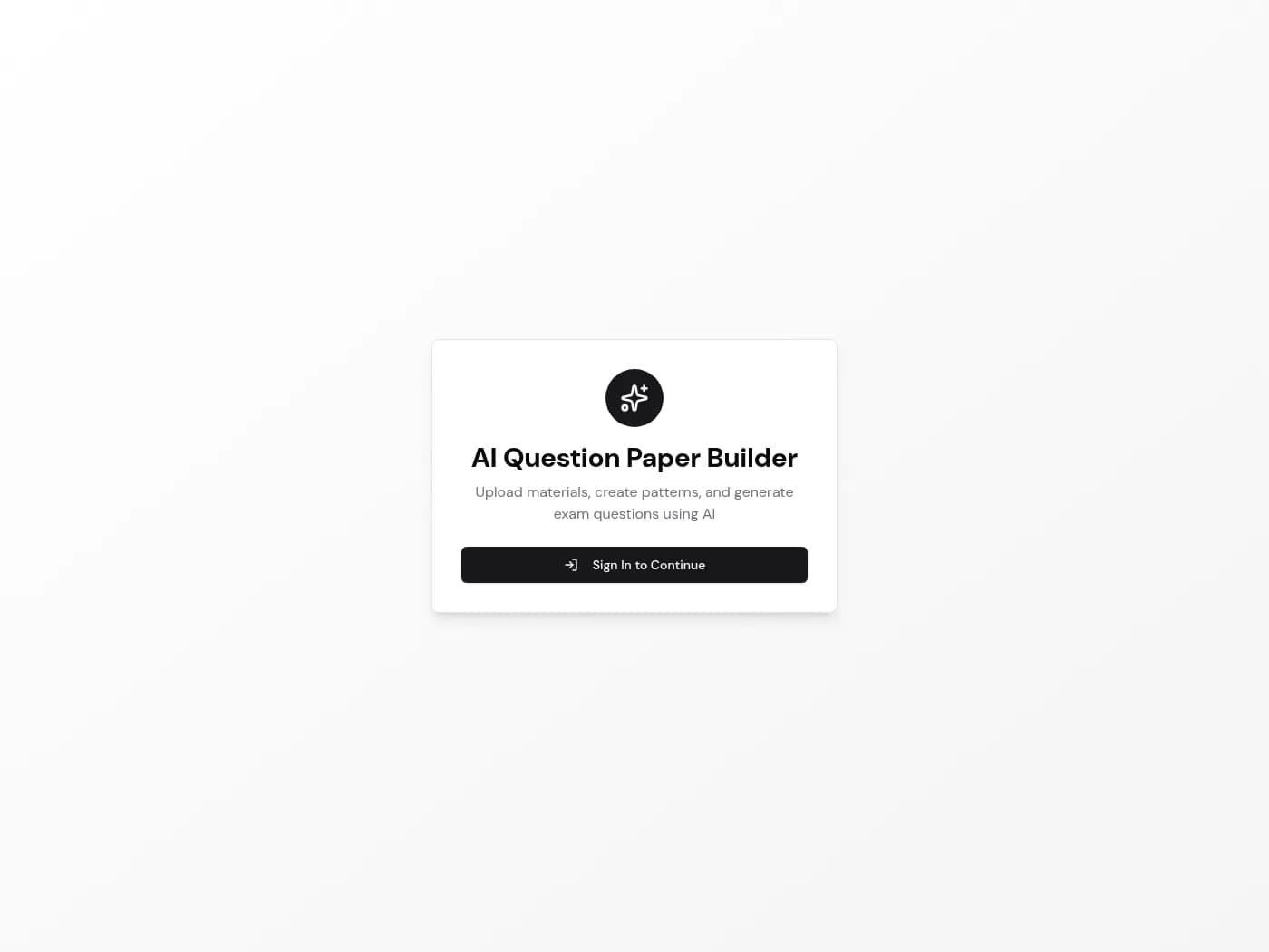 AI Question Paper Builder