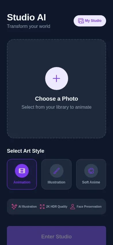AI Animation Photo Studio