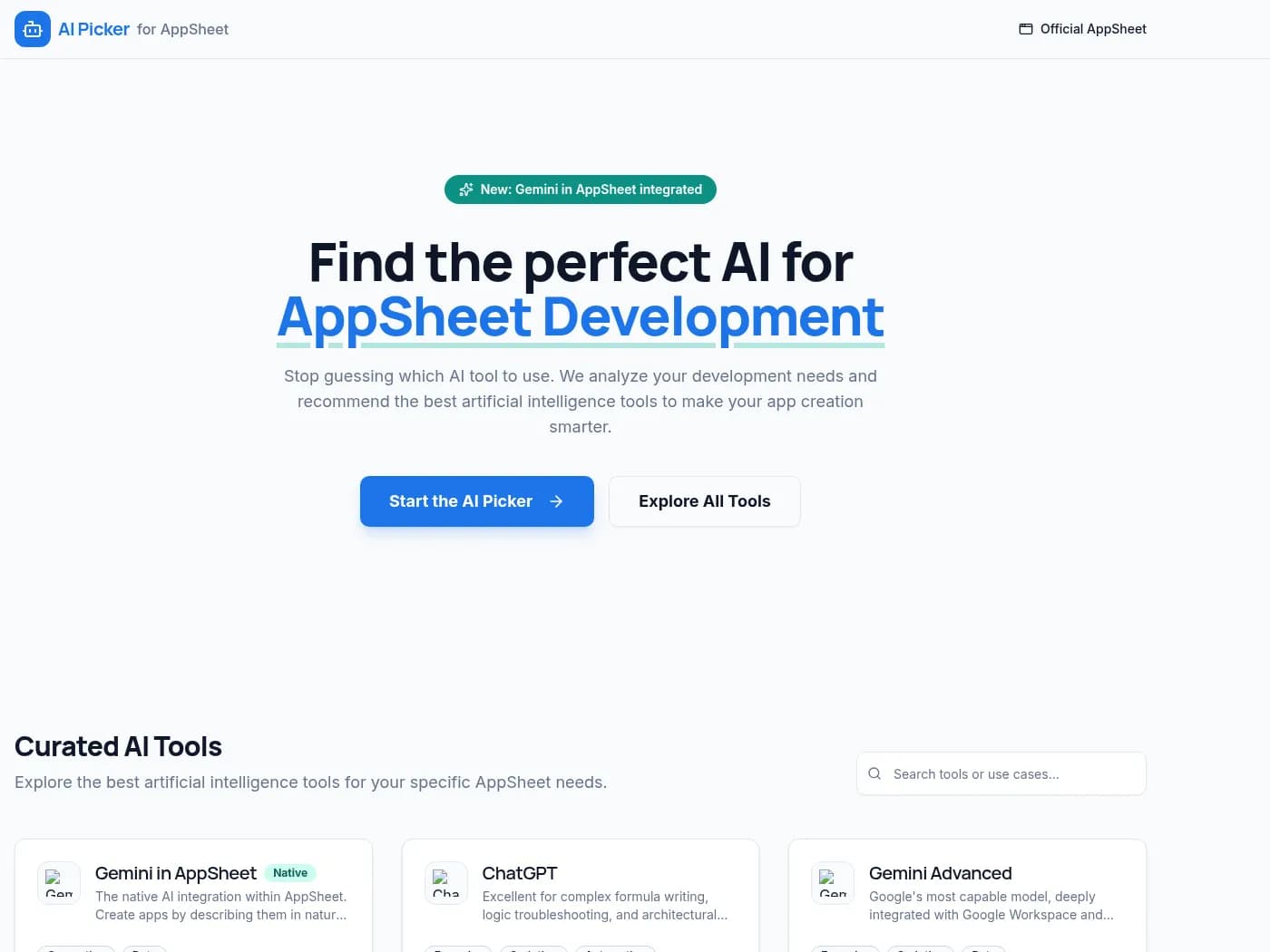 AI Picker for Appsheet
