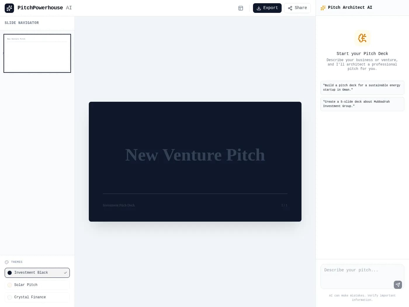 PitchDeck Powerhouse AI