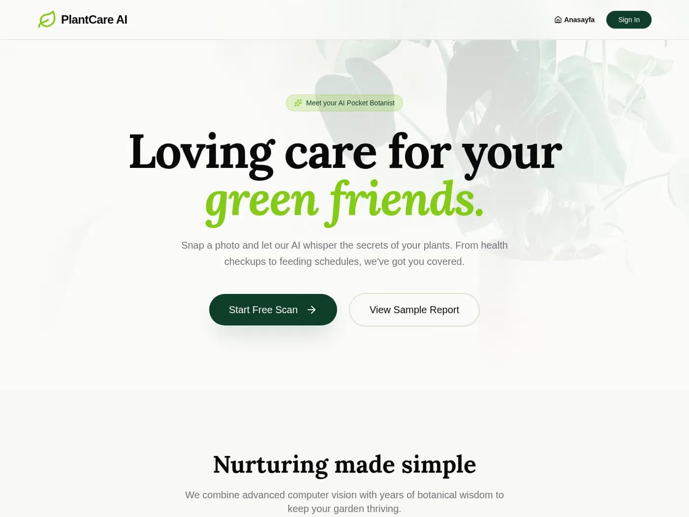 AI Plant Health Advisor