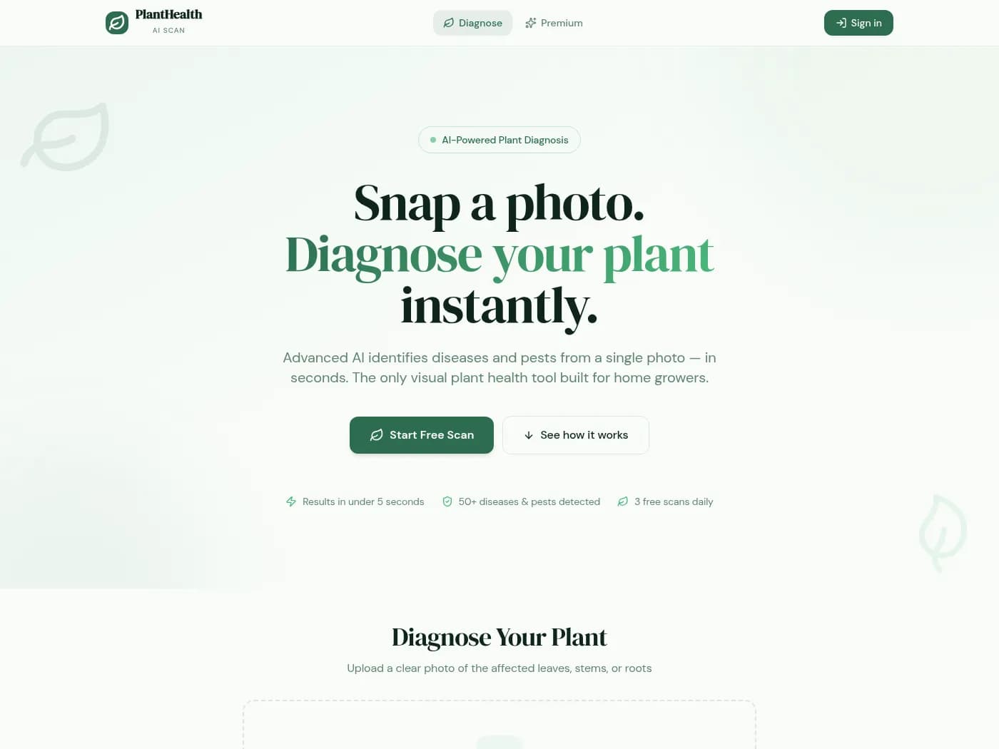 PlantHealth AI Scan