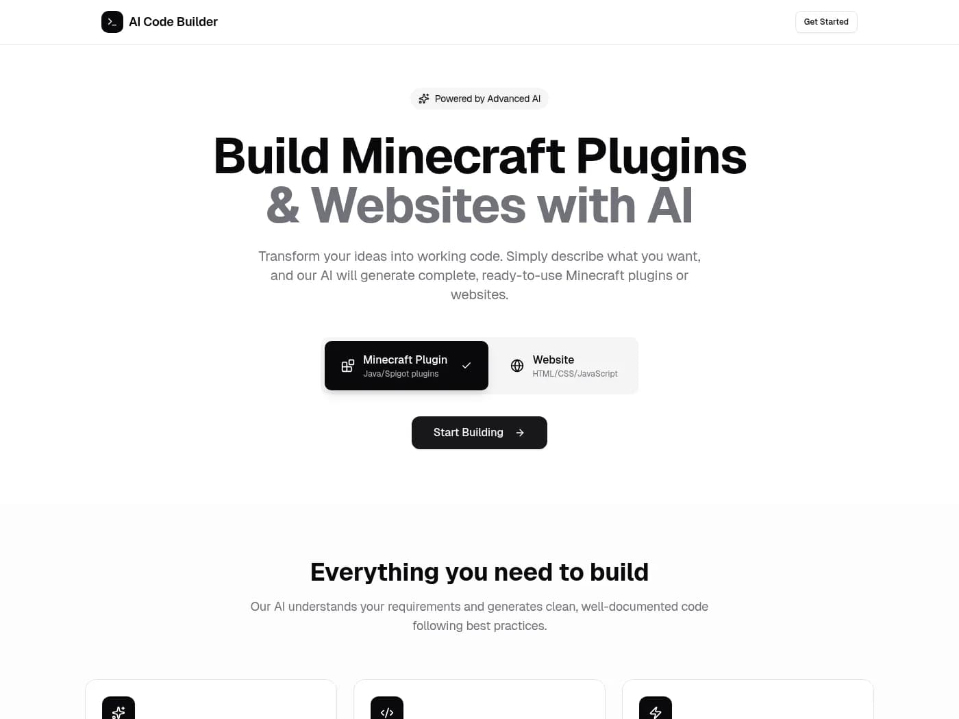 AI Minecraft Plugin Builder