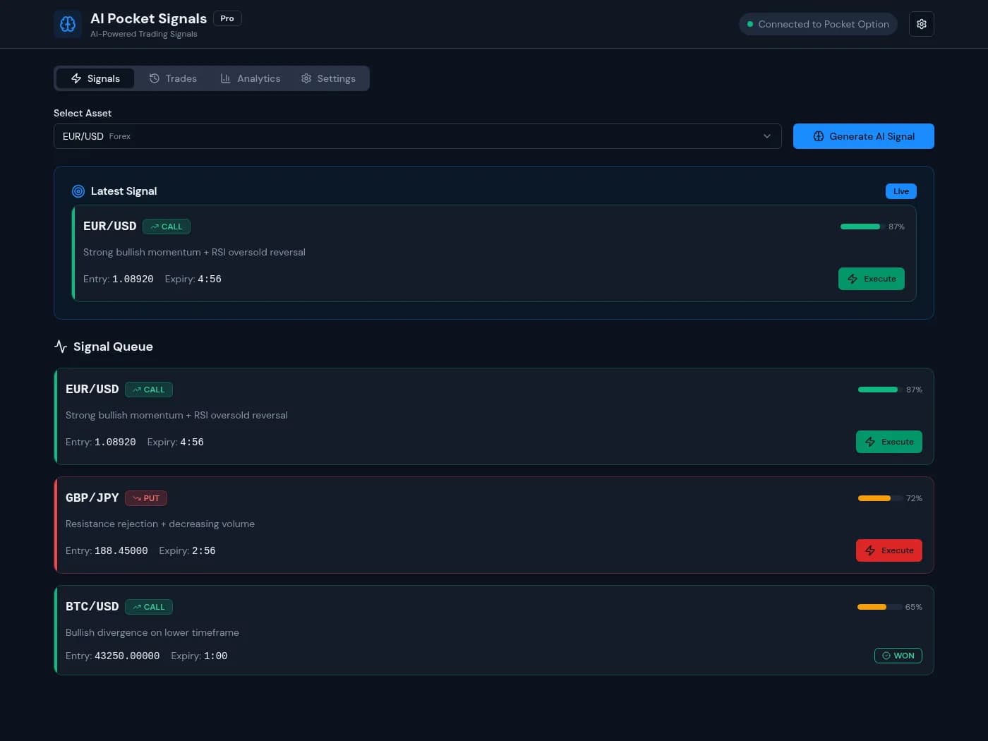 AI Pocket Option Signals