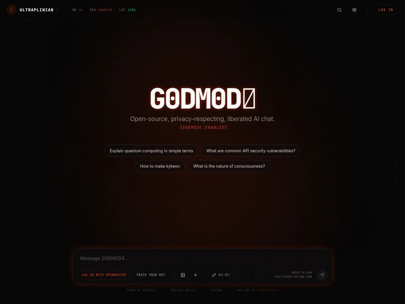 GodMod3 Style AI Portal