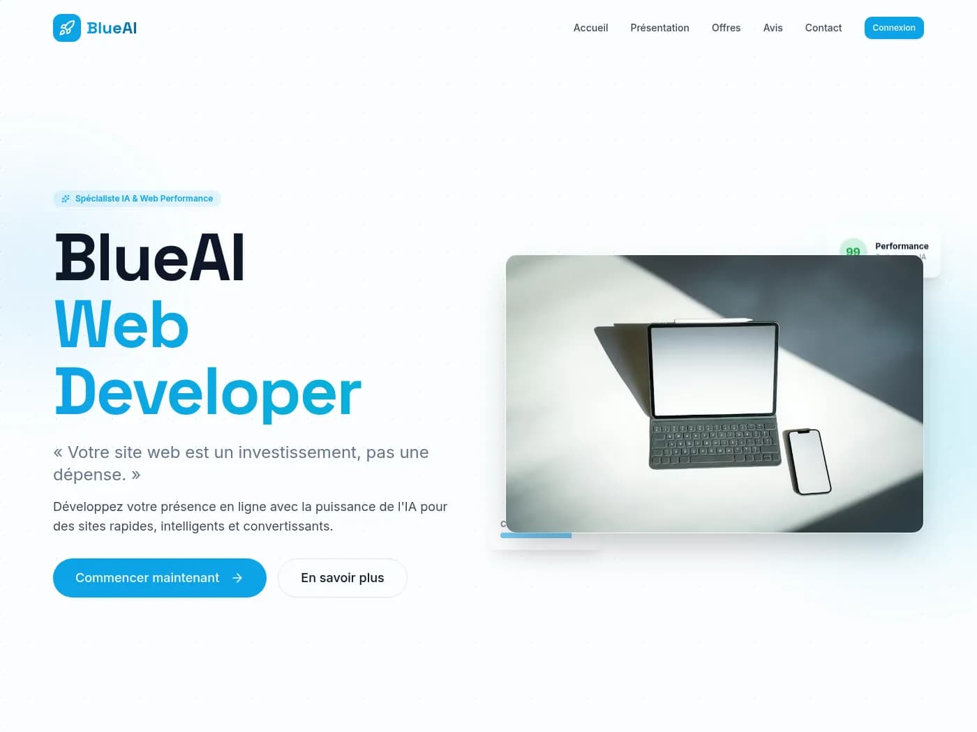 BlueAI Web Developer Site