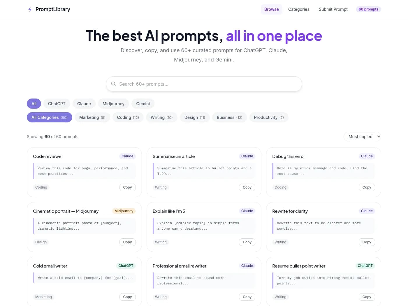 PromptLibrary Web App