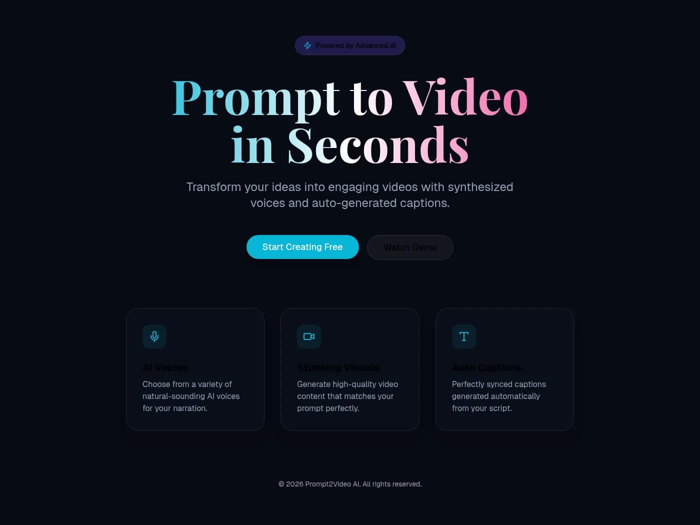 Prompt2Video AI