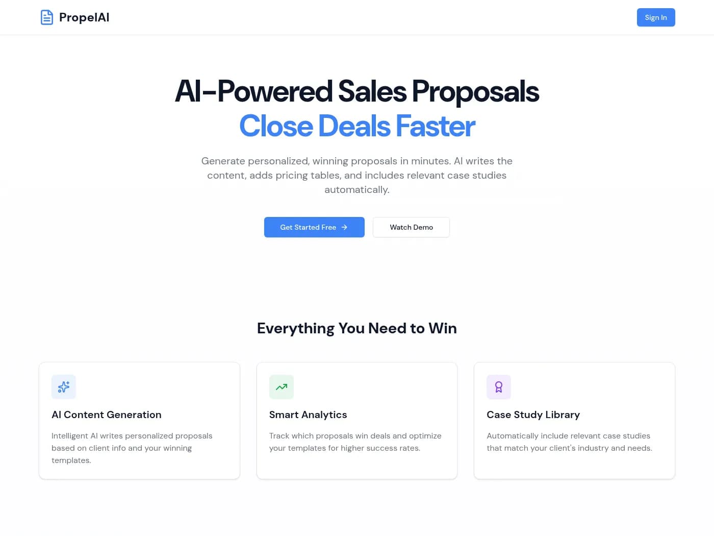 PropelAI Sales Proposals