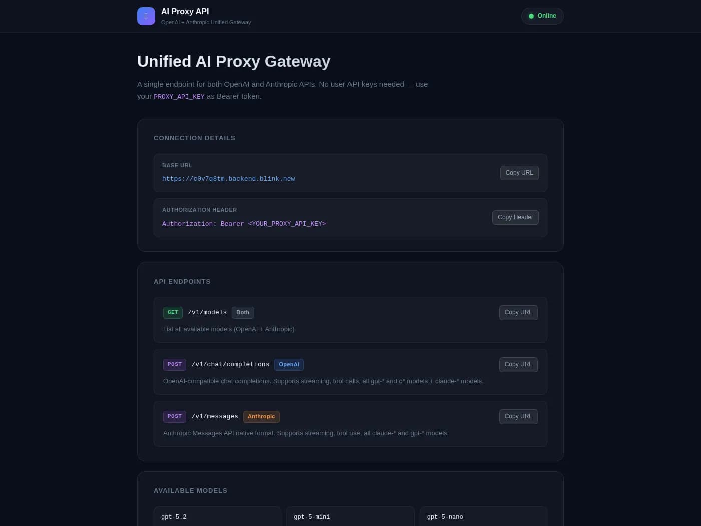 AI Proxy API Portal