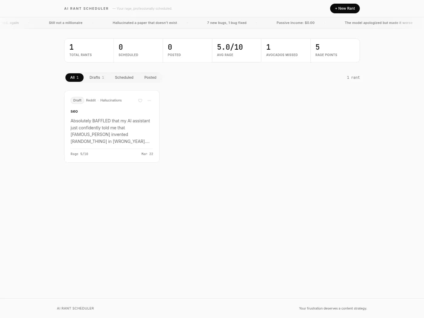 AI Rant Scheduler