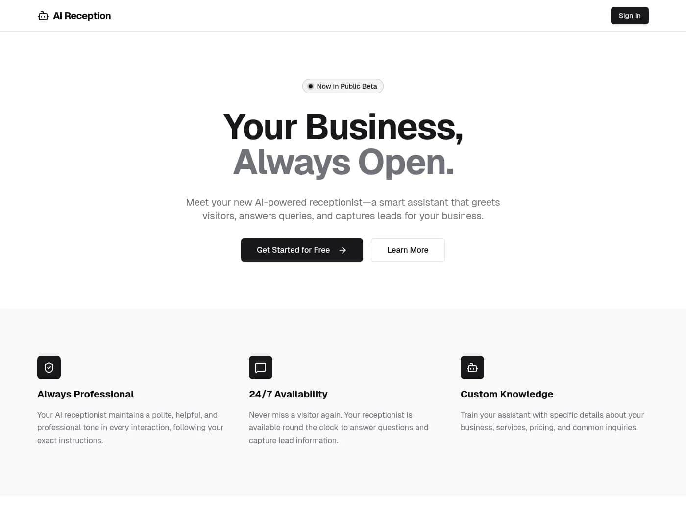 AI Receptionist Assistant