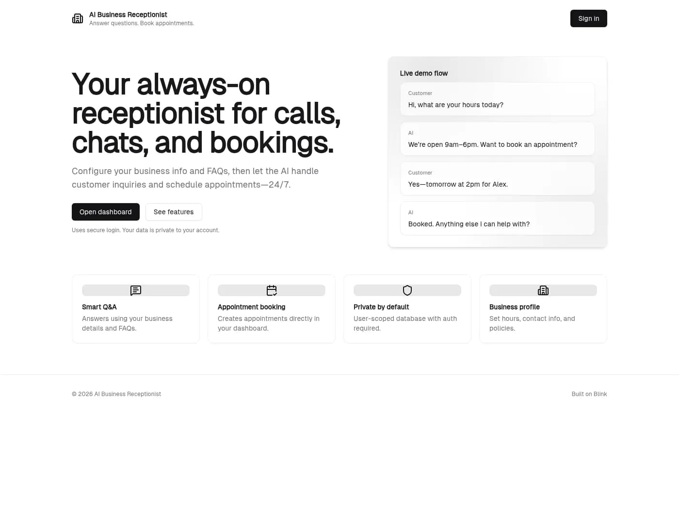 AI Business Receptionist