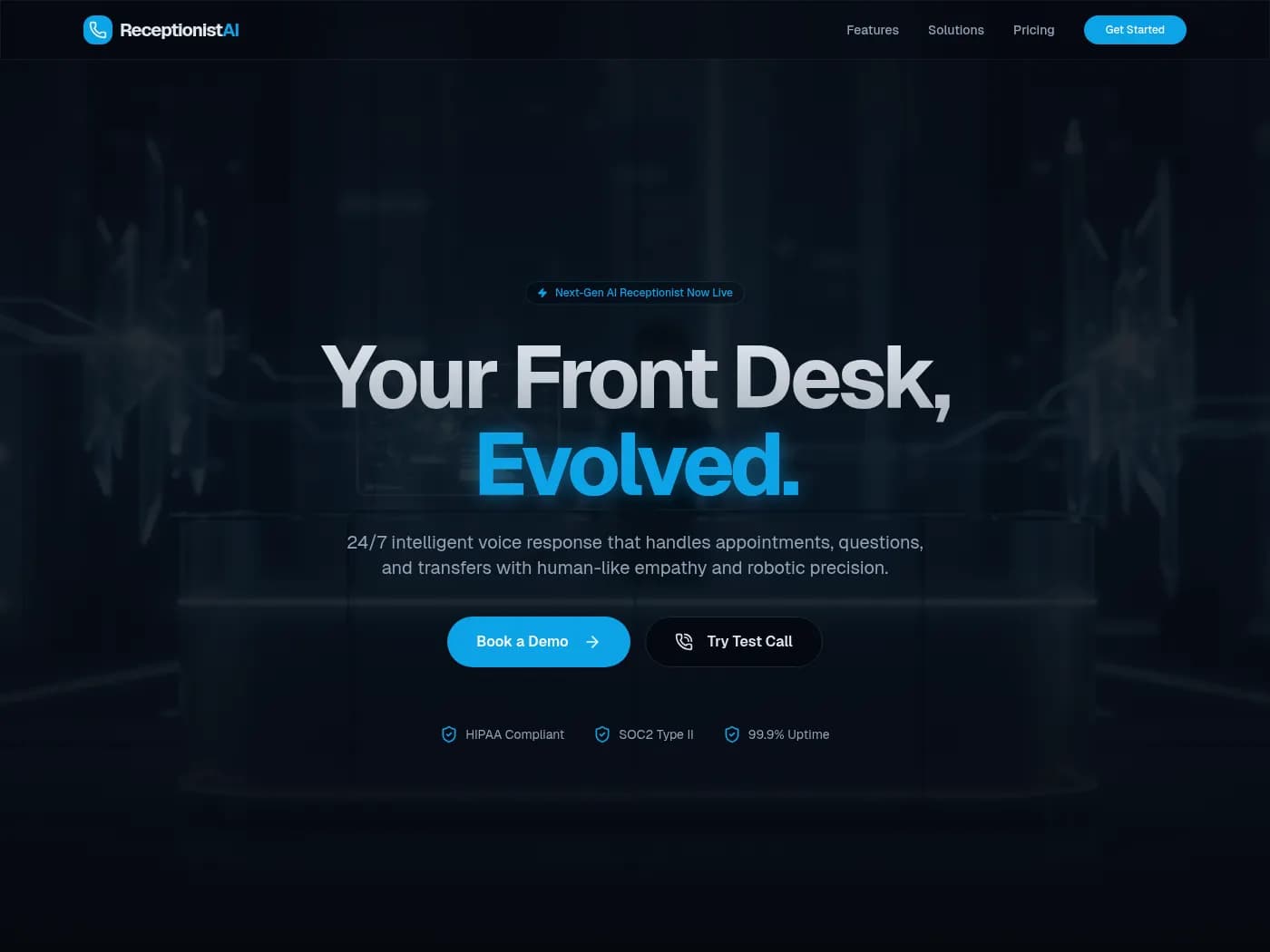 AI Receptionist Landing