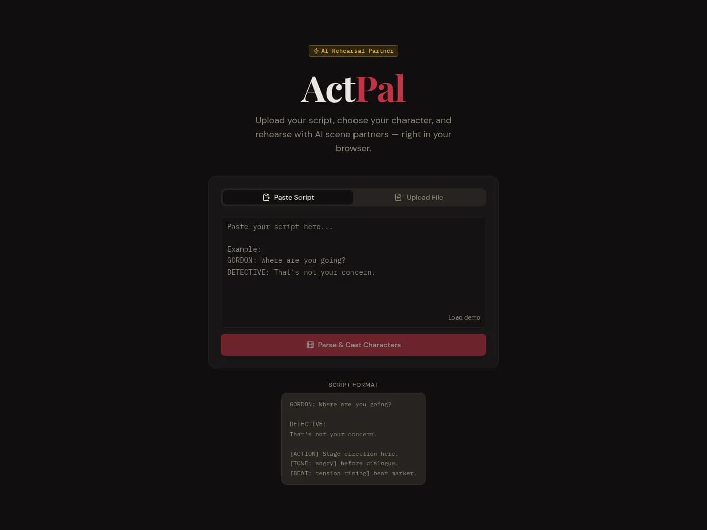 ActPal AI Scene Partner