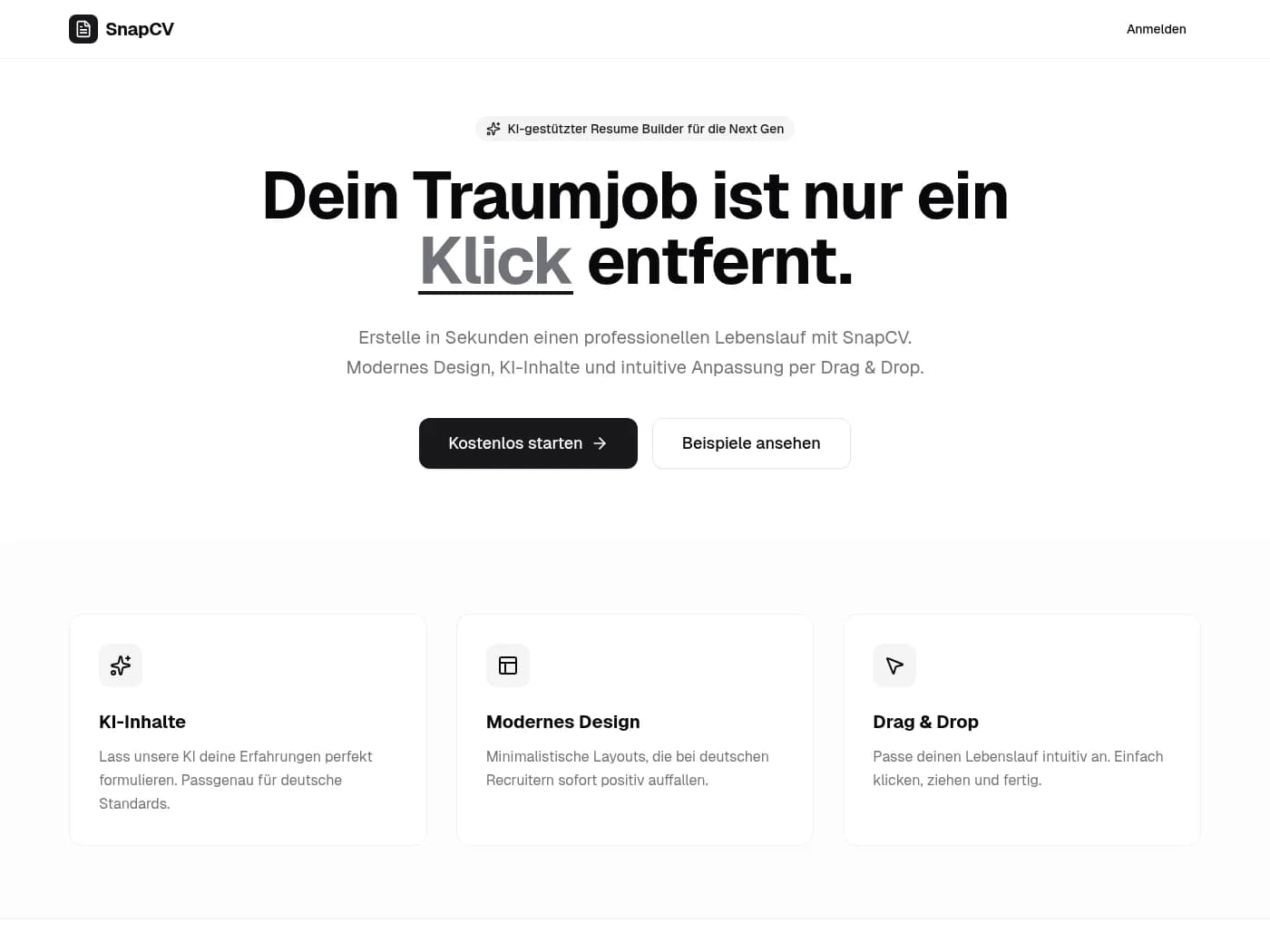 SnapCV AI Resume Builder