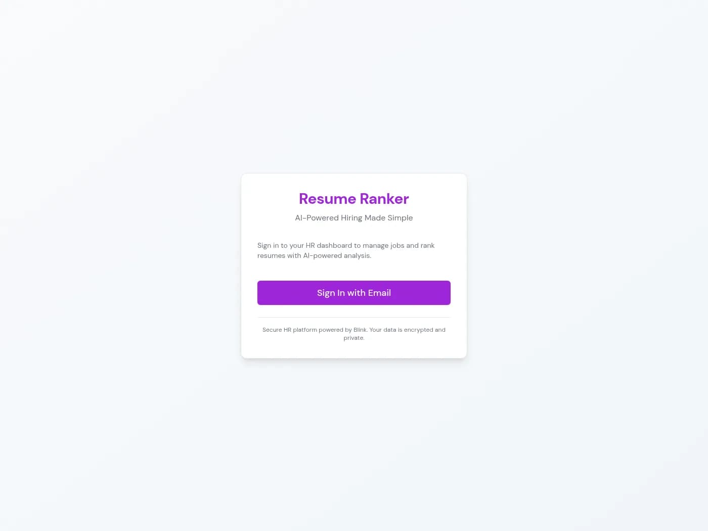 AI Resume Ranker Portal