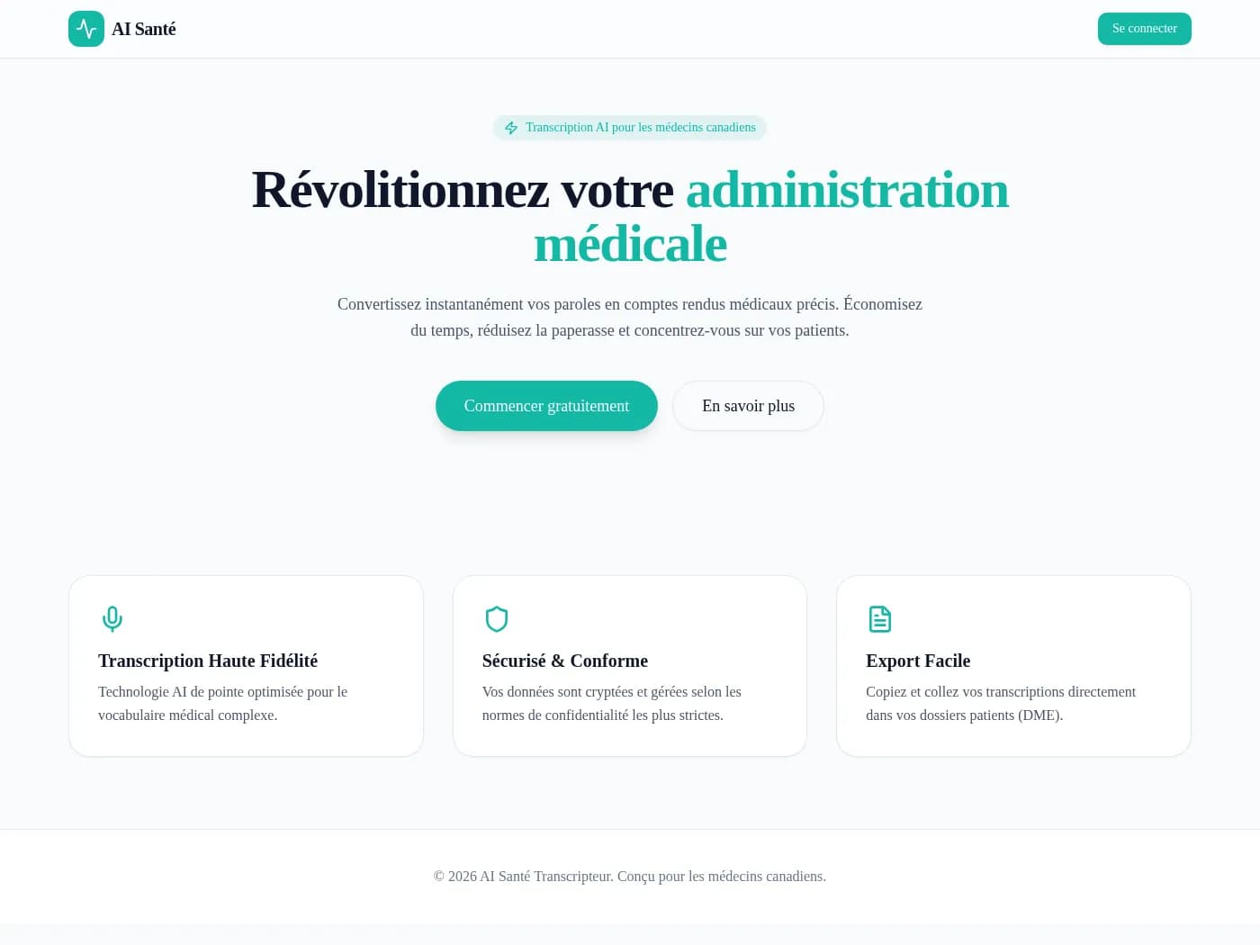 AI Santé Transcripteur