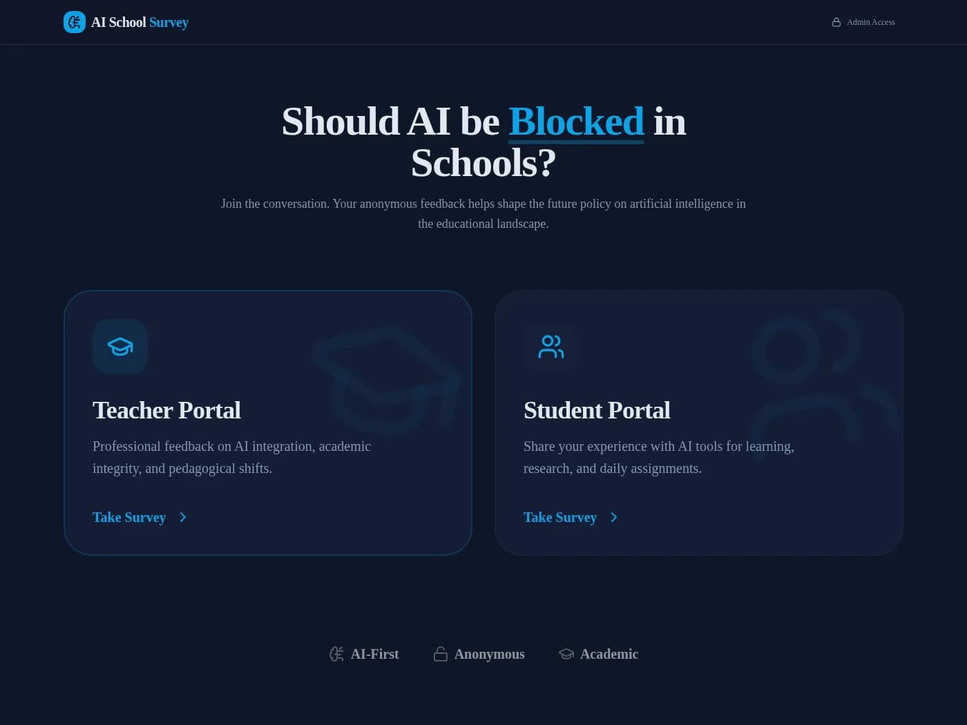 AI School Survey Portal