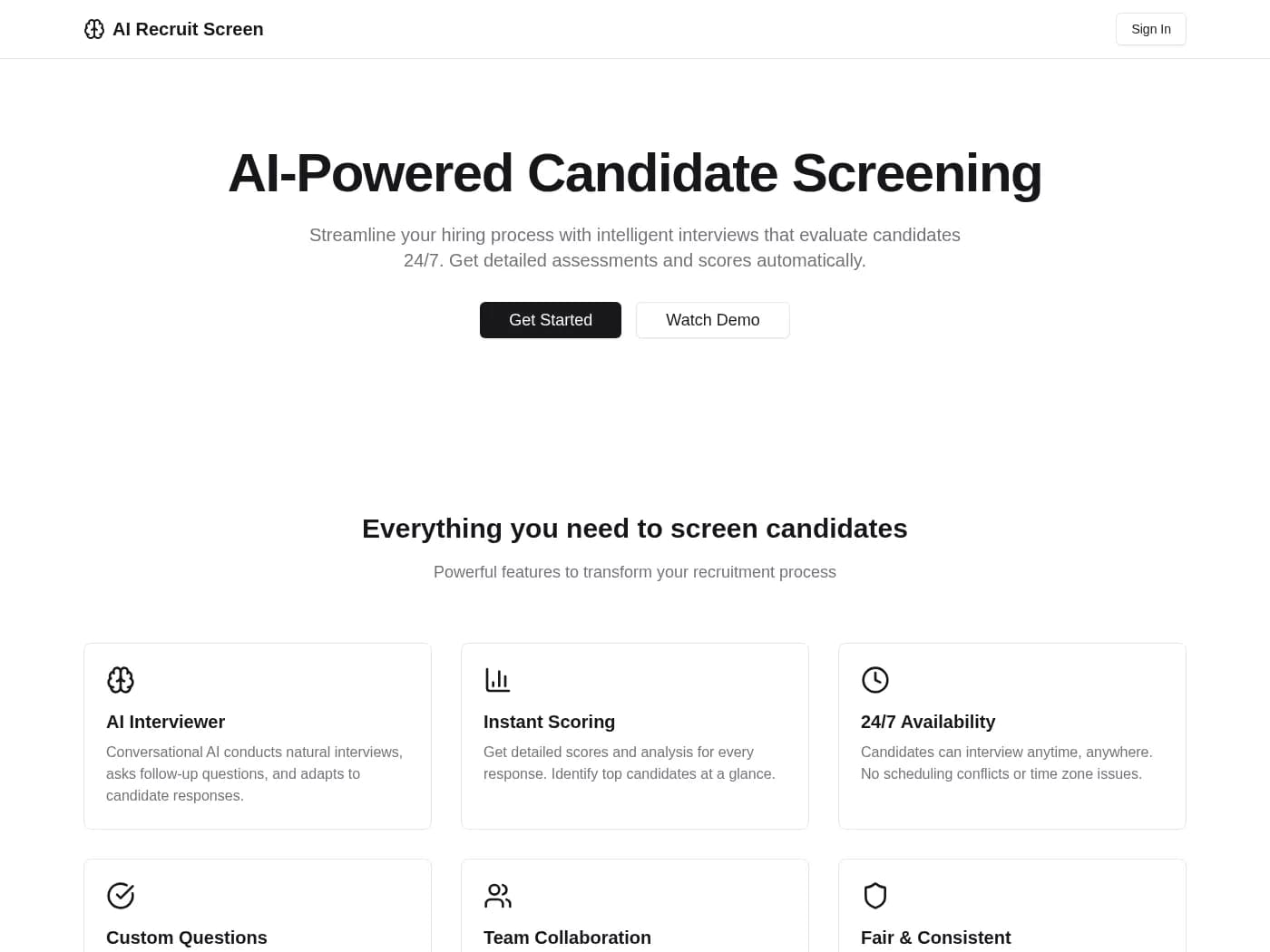 AI Recruit Screen