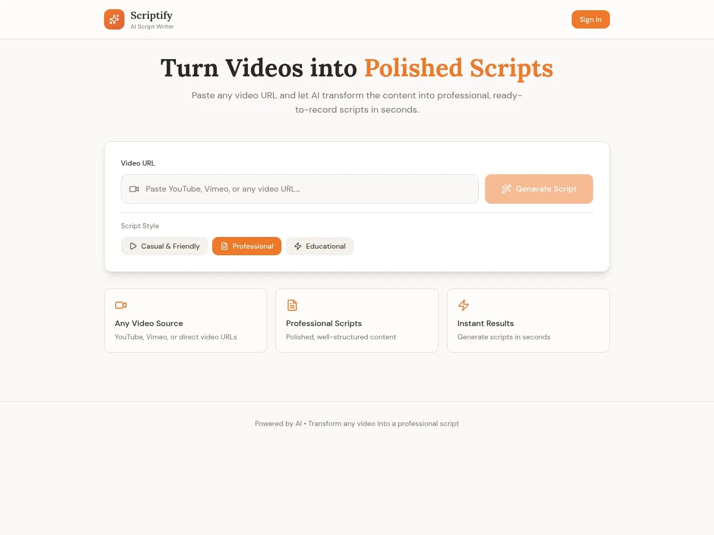 Scriptify AI Agent