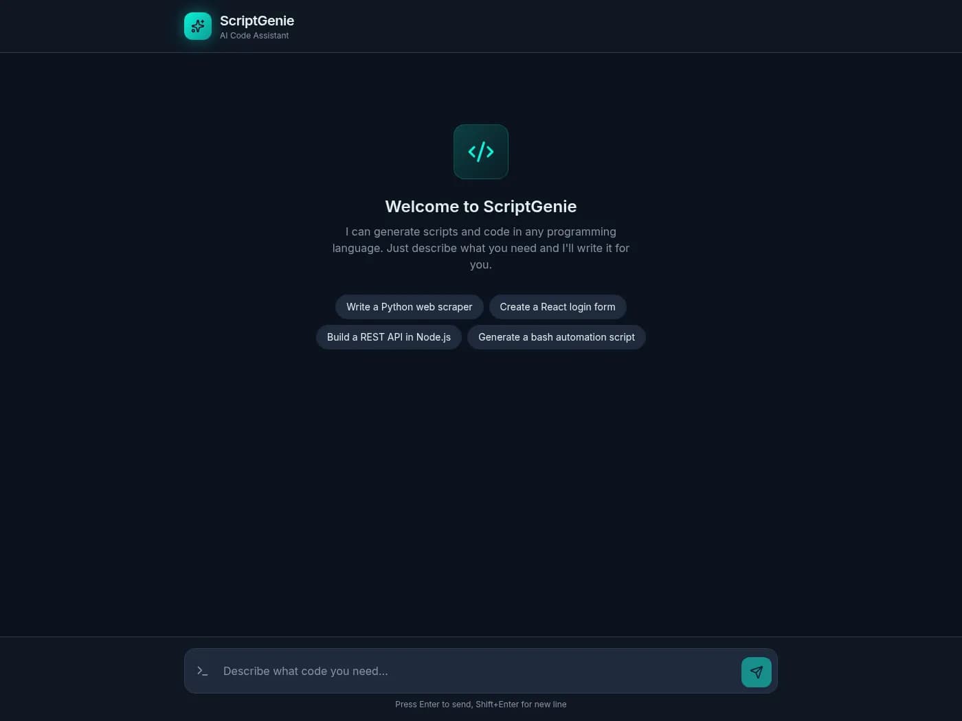 ScriptGenie AI Chat