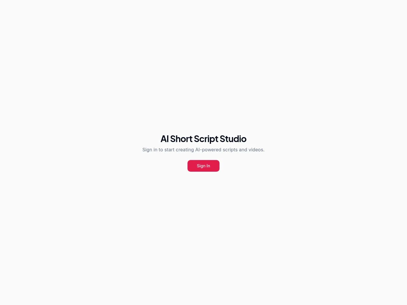 AI Short Script Studio