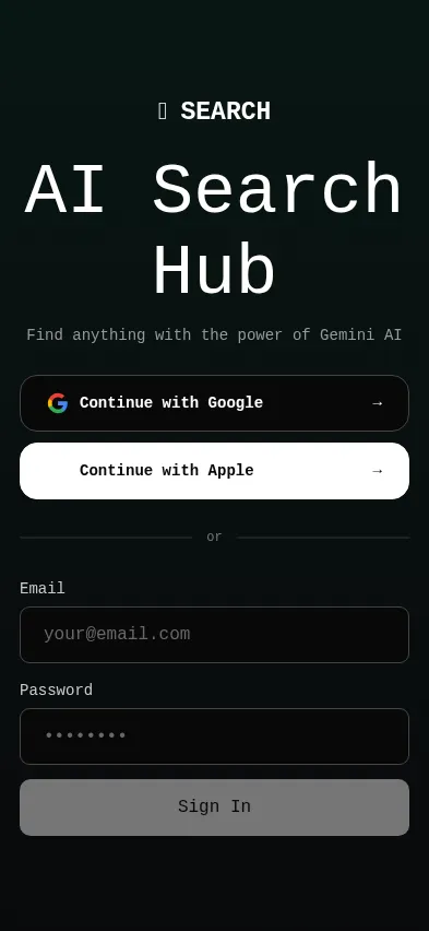 AI Search Mobile Hub