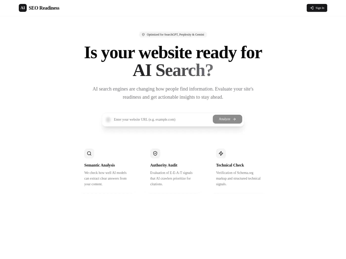 AI SEO Readiness Checker