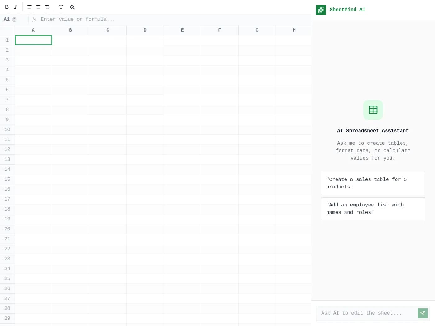 AI Sheet Genius