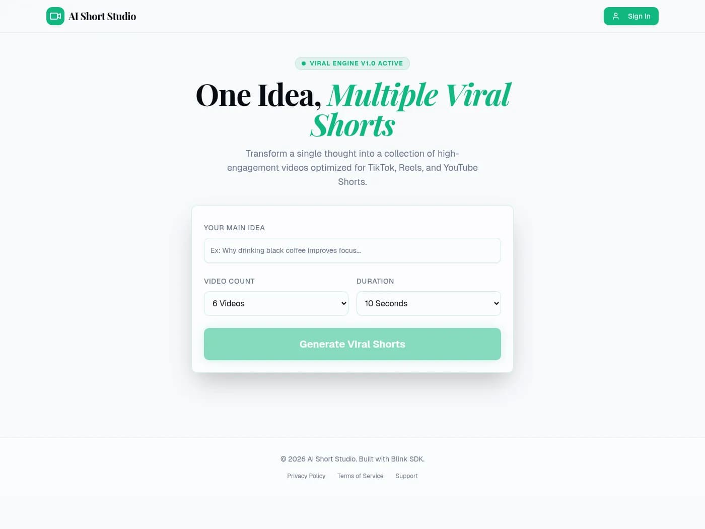 AI Short Video Studio