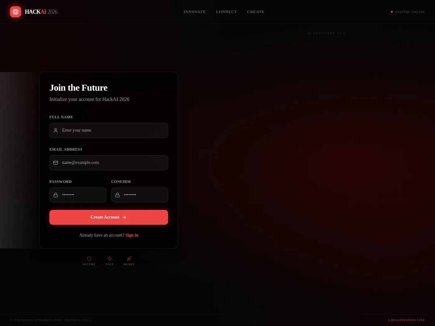 Robot AI Signup Portal