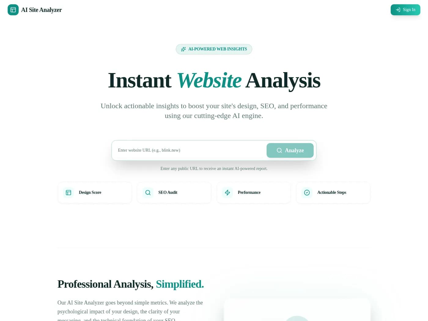 AI Site Analyzer
