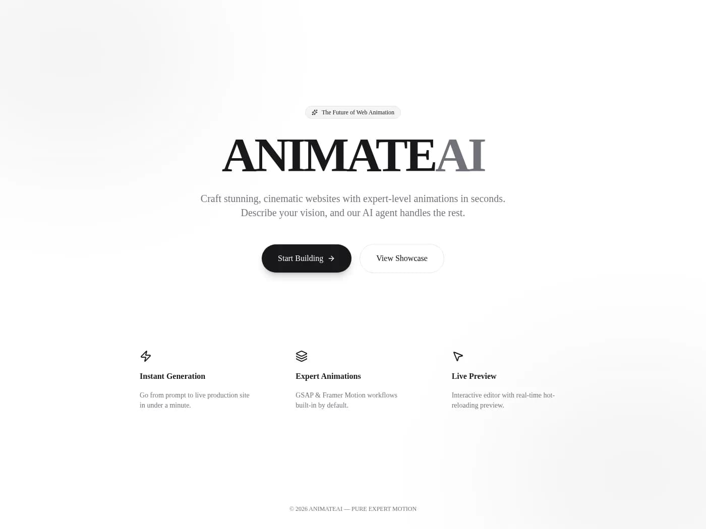 AnimateAI Website Generator