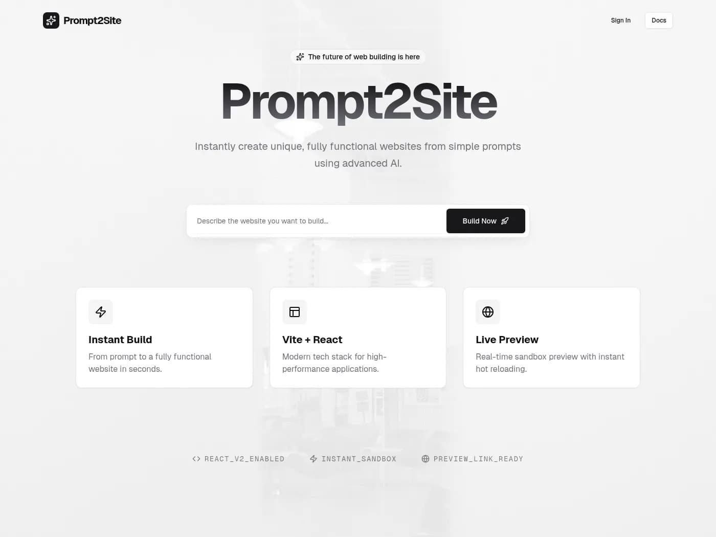 Prompt2Site AI Builder